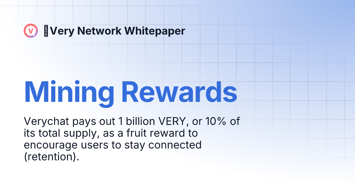 Mining Rewards | Very Network Whitepaper